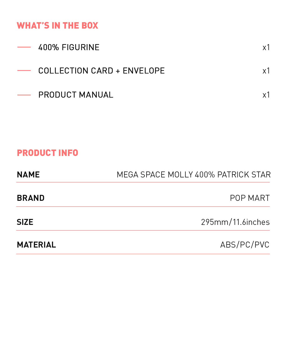 MEGA SPACE MOLLY 400% Patrick Star - Mega 400% - POP MART (United States)
