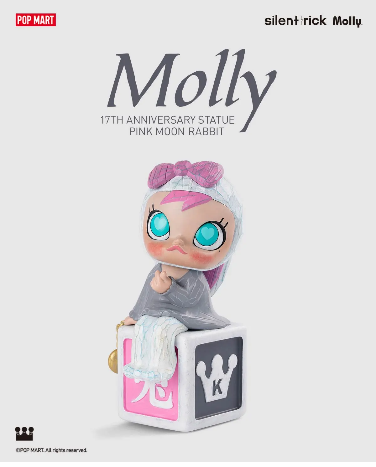 MOLLY 17th Anniversary Statue - Pink Moon Rabbit - POP MART (United States)