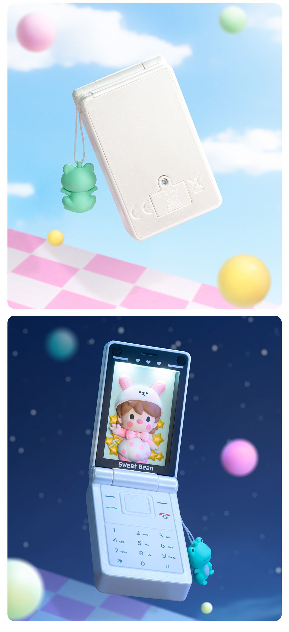 Sweet Bean Pearl White Flip Phone Figure | Designer Figure - POP MART ...