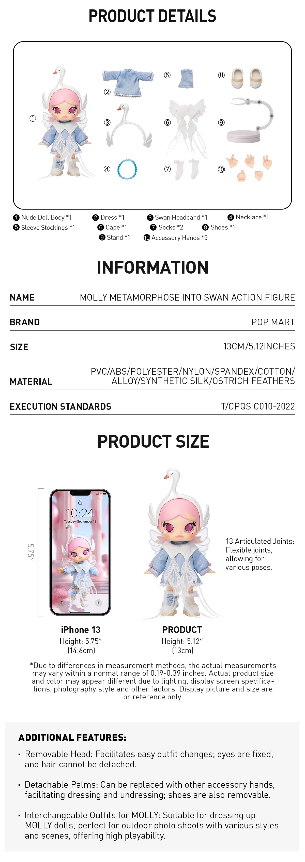 MOLLY Metamorphose into Swan Action Figure | Designer Figurines - POP ...