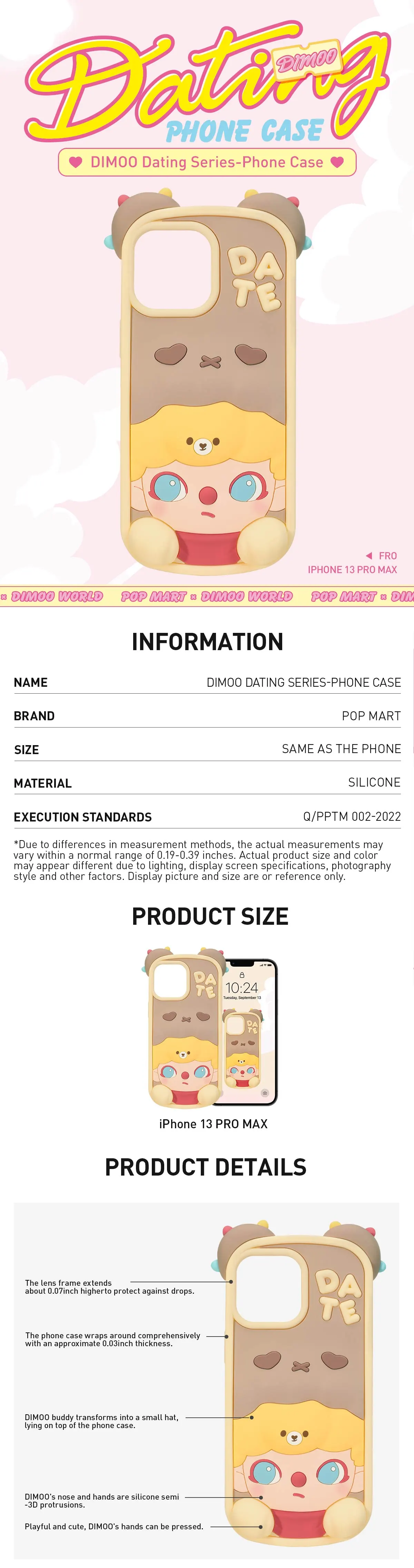 DIMOO Dating Series-Phone Case for iPhone 13 Pro Max - POP MART (United ...