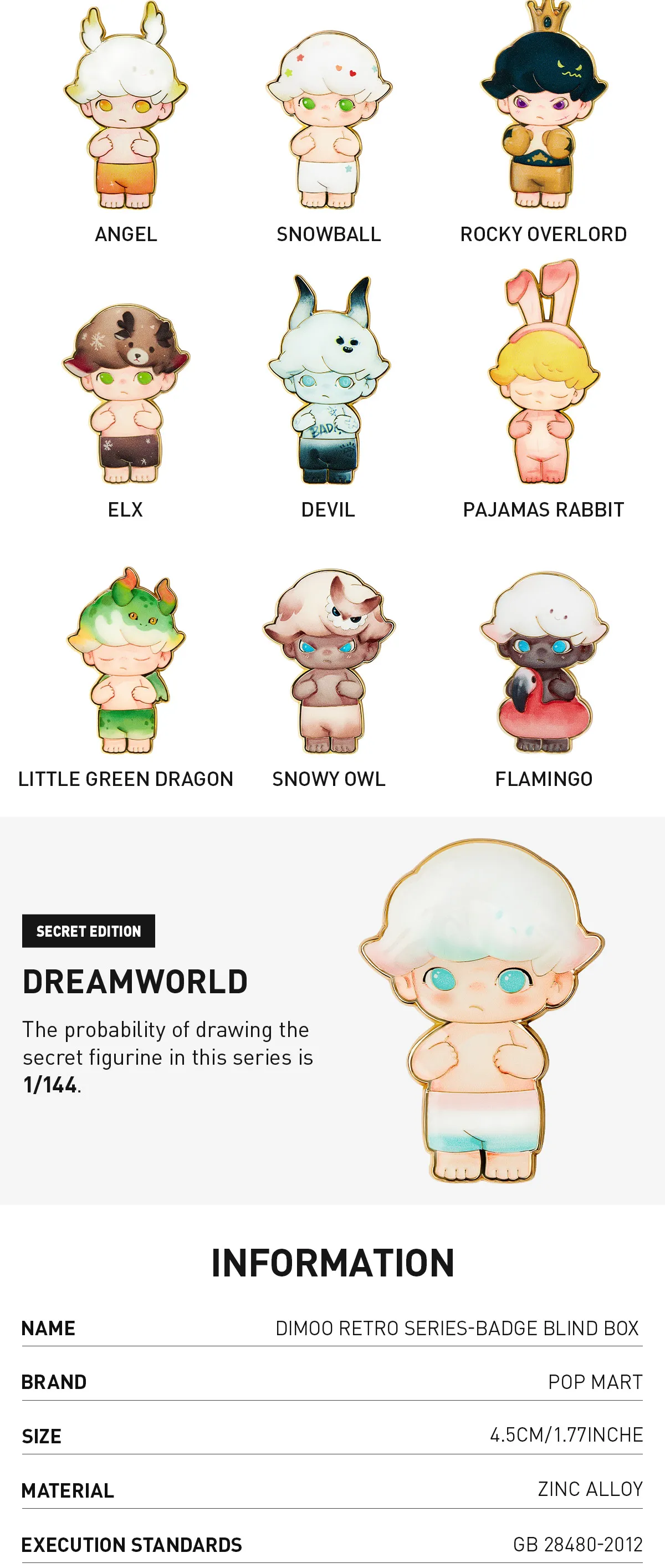 DIMOO Retro Series | Badge Blind Box - POP MART (United States)
