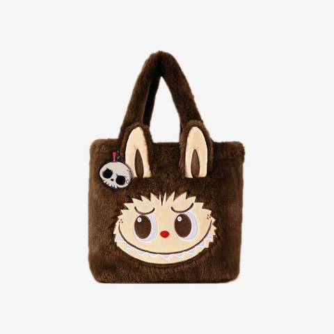 Classic Bag Series- LABUBU Plush Tote Bag (Brown) | Bags - POP MART ...