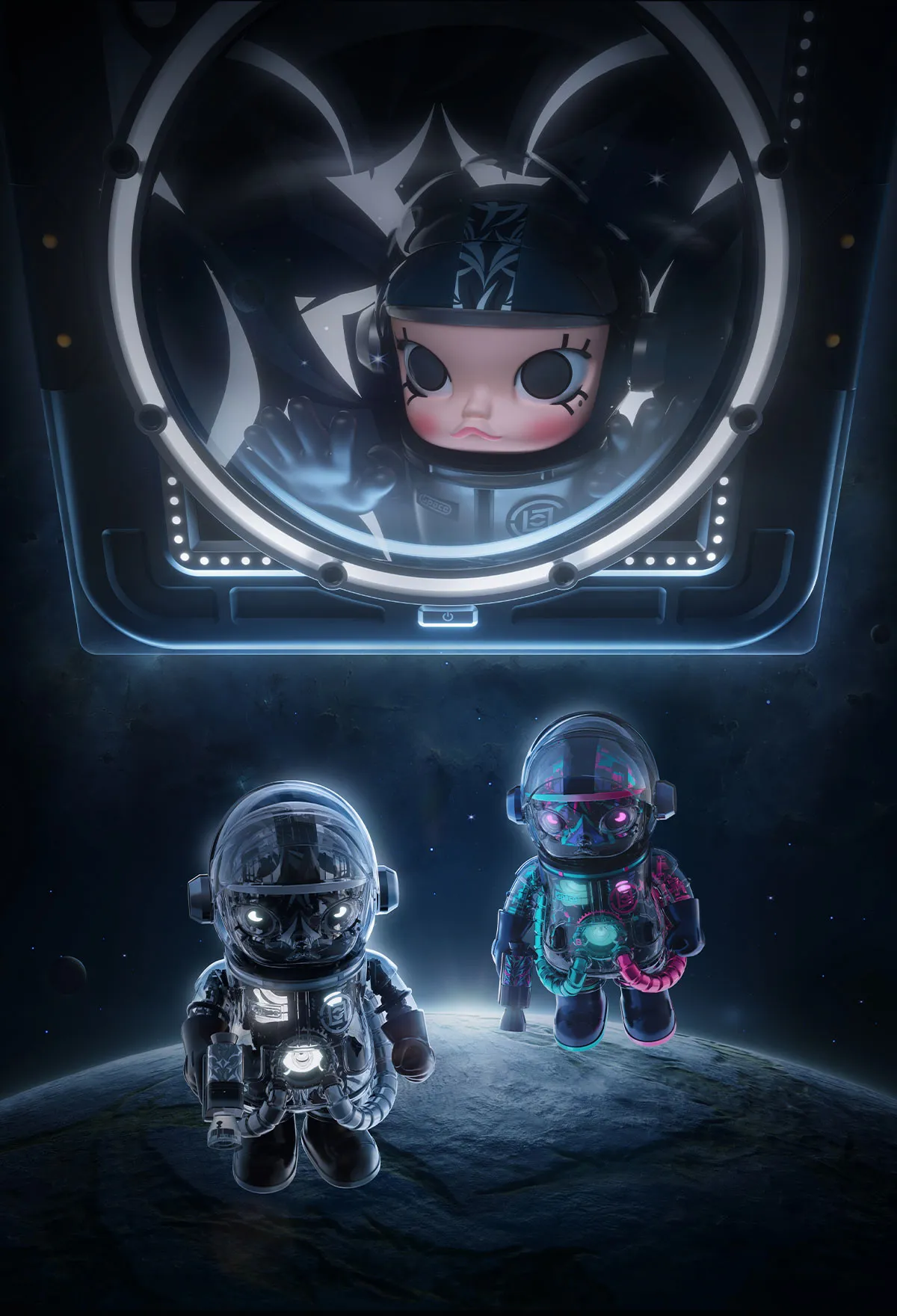 MEGA SPACE MOLLY 400% CLOT-Black Alienegra Set - POP MART (United States)