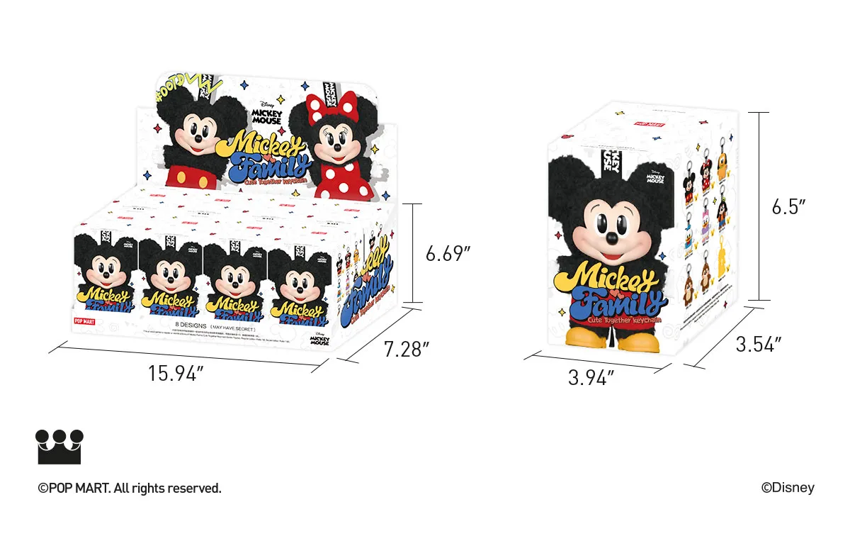 POP NOW:Mickey Family Cute Together Keychain Series Figures - POP MART ...