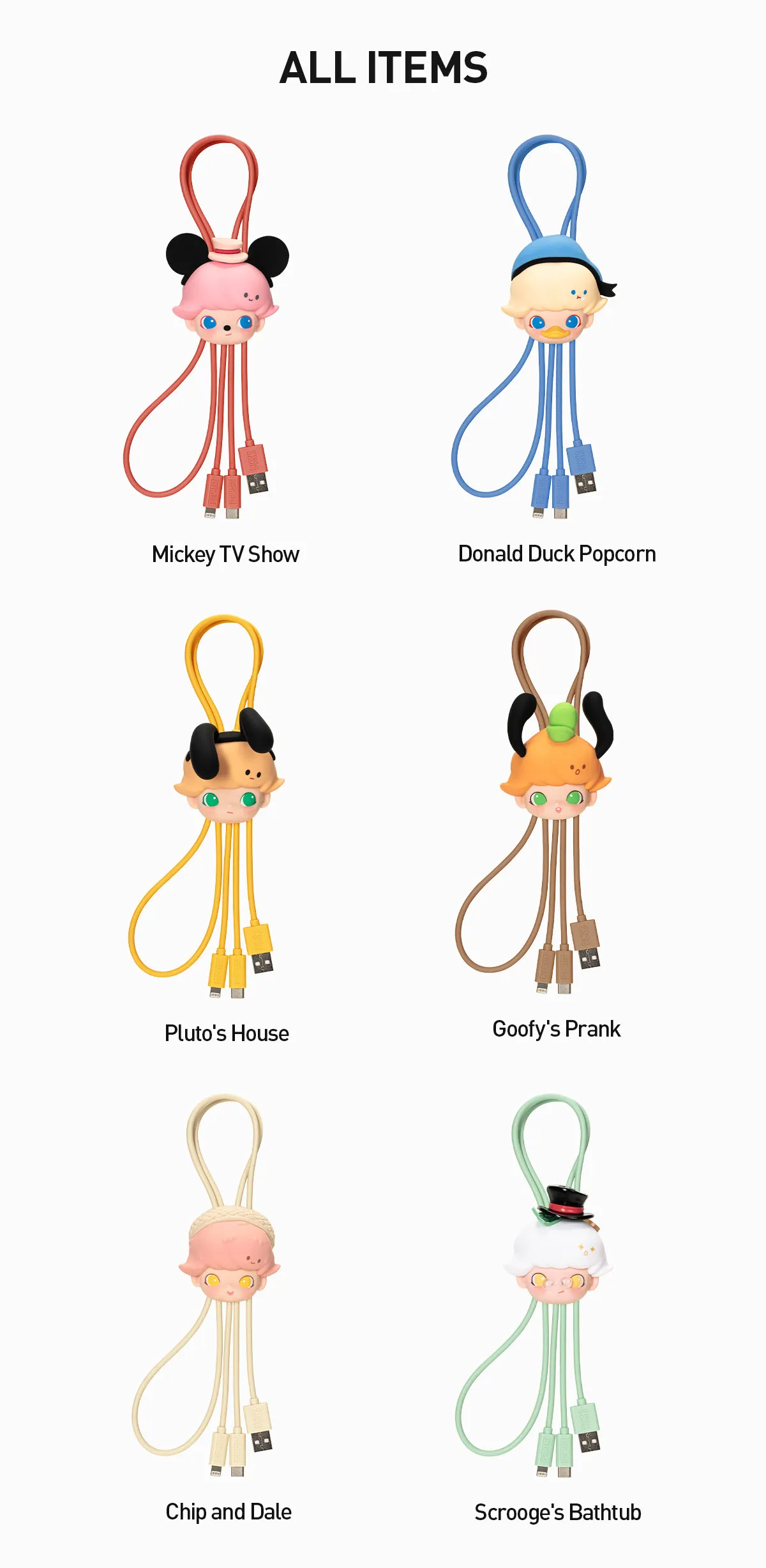 POP NOW:DIMOO WORLD × DISNEY Series-2 in 1 Cable Blind Box - POP MART ...