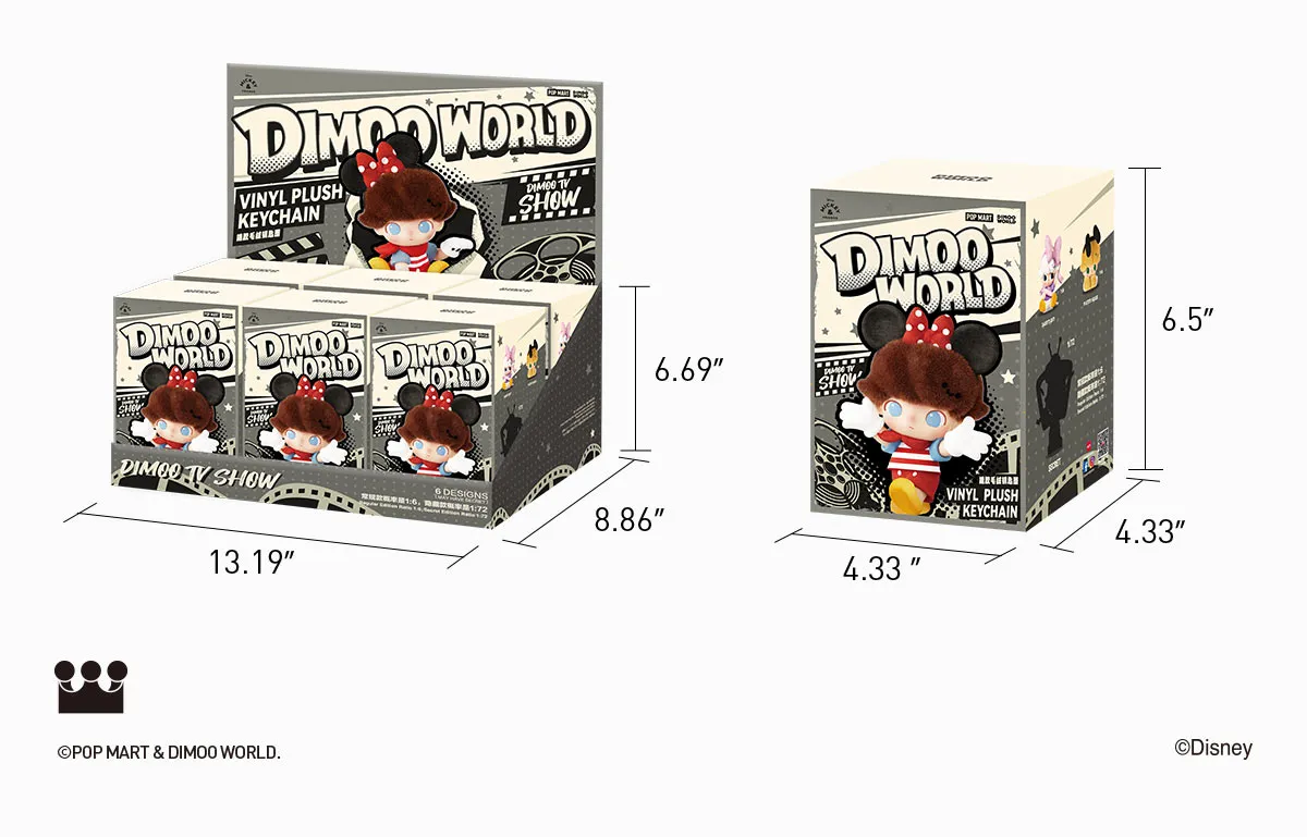 POP NOW:DIMOO WORLD × DISNEY Series-Vinyl Plush Keychain Blind Box ...