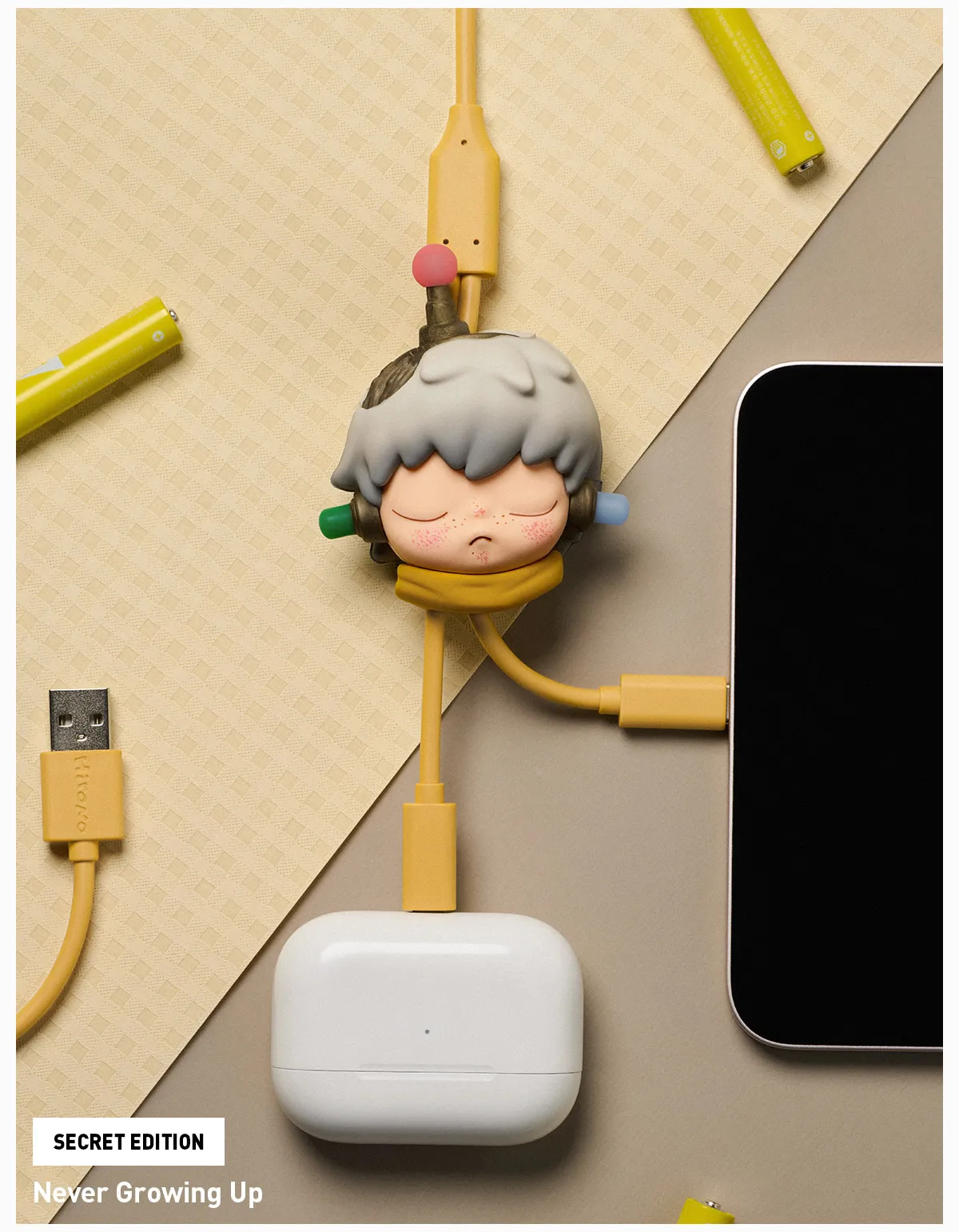 POP NOW:Hirono Echo Series-2 in 1 Cable Blind Box - POP MART (Canada)