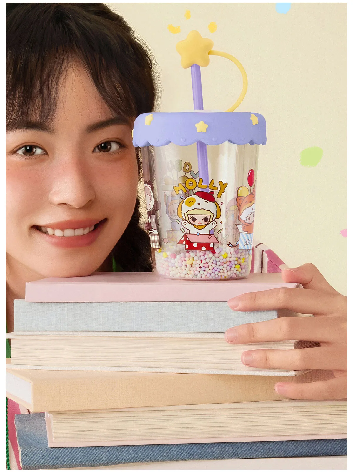 POP BEAN Pajama Party double layered shaking straw cup - POP MART ...
