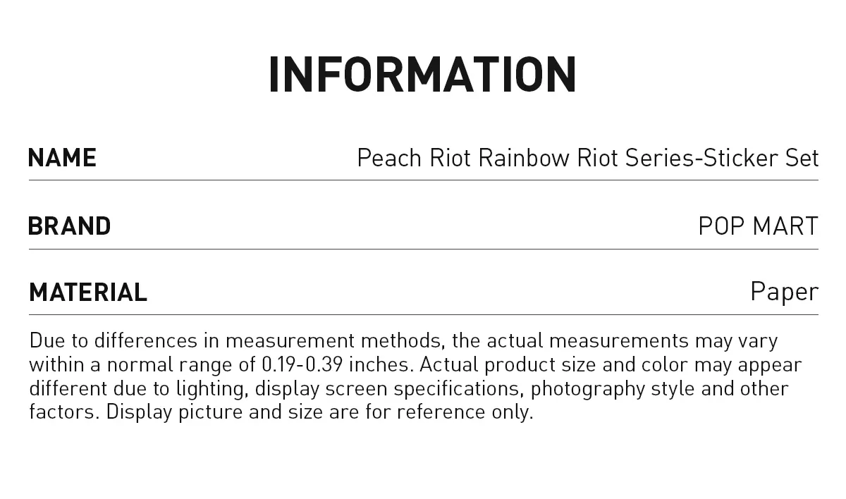 Peach Riot Rainbow Riot Series-Sticker Set - POP MART (United States)