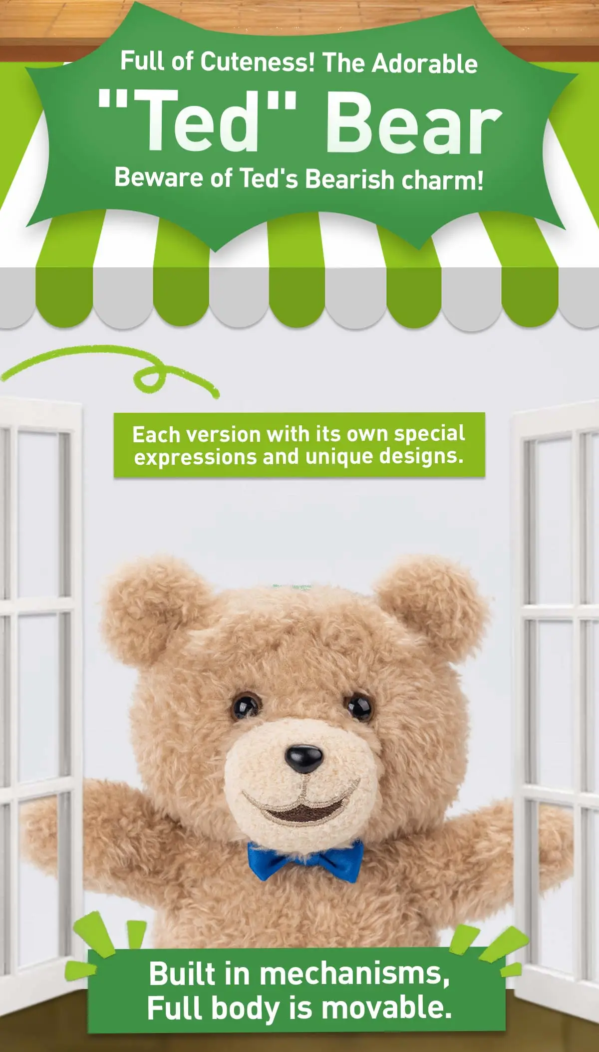 POP NOW:Ted2 Teddy Bear Action Plush Pendant - POP MART (United States)