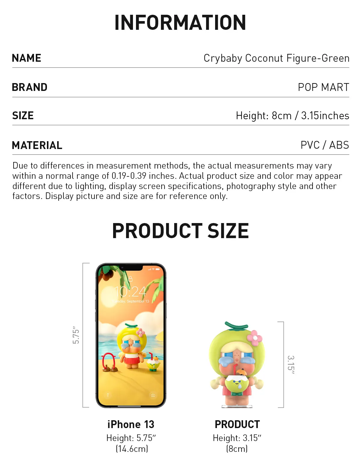 Crybaby Coconut Figure-Green - POP MART (United States)