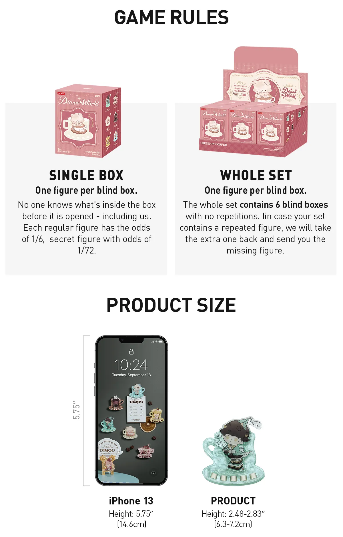 DIMOO Crush On Coffee Series-Acrylic Fridge Magnet Clip Blind Box - POP ...