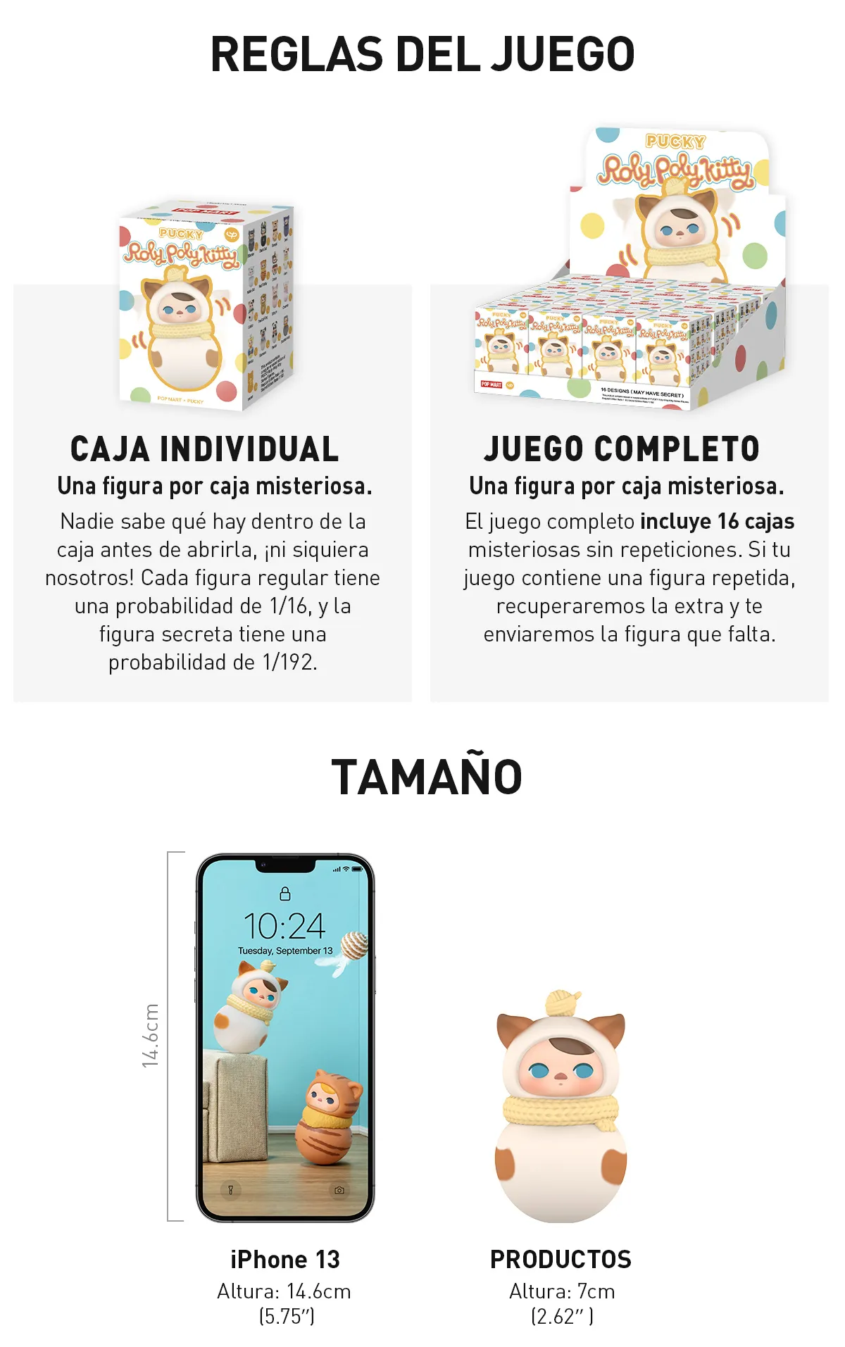 PUCKY- Figuras"Roly-Poly Kitty Series" - POP MART (United States)