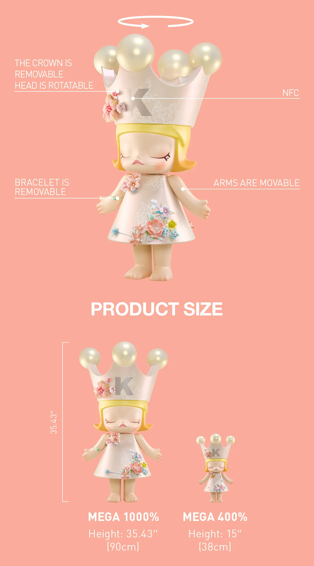 MEGA ROYAL MOLLY 1000% Velvet Flowers - POP MART (United States)
