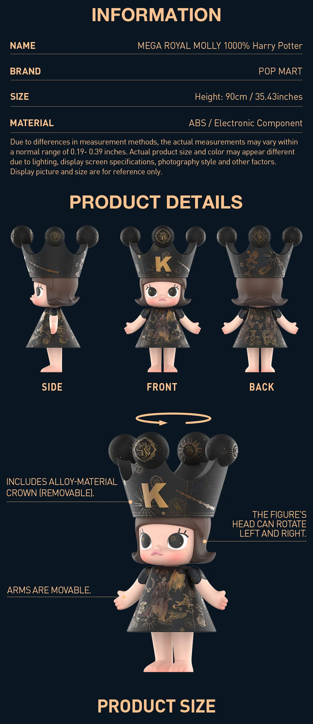 MEGA ROYAL MOLLY 1000% Harry Potter - POP MART (United States)