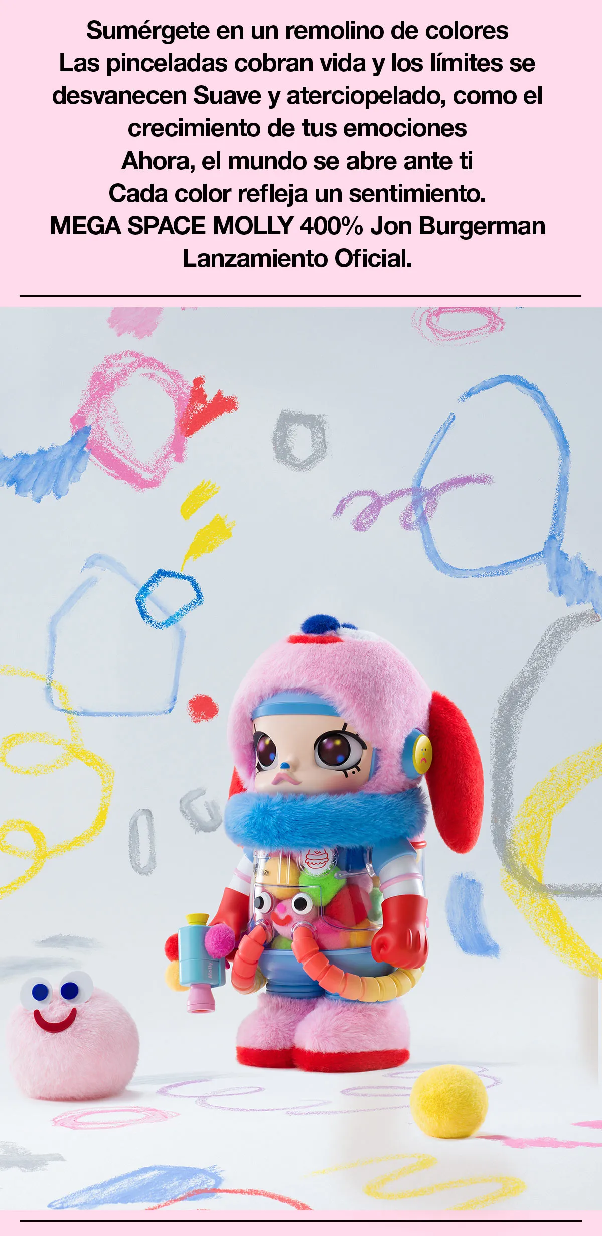 MEGA SPACE MOLLY 400% Jon Burgerman - POP MART (Mexico)