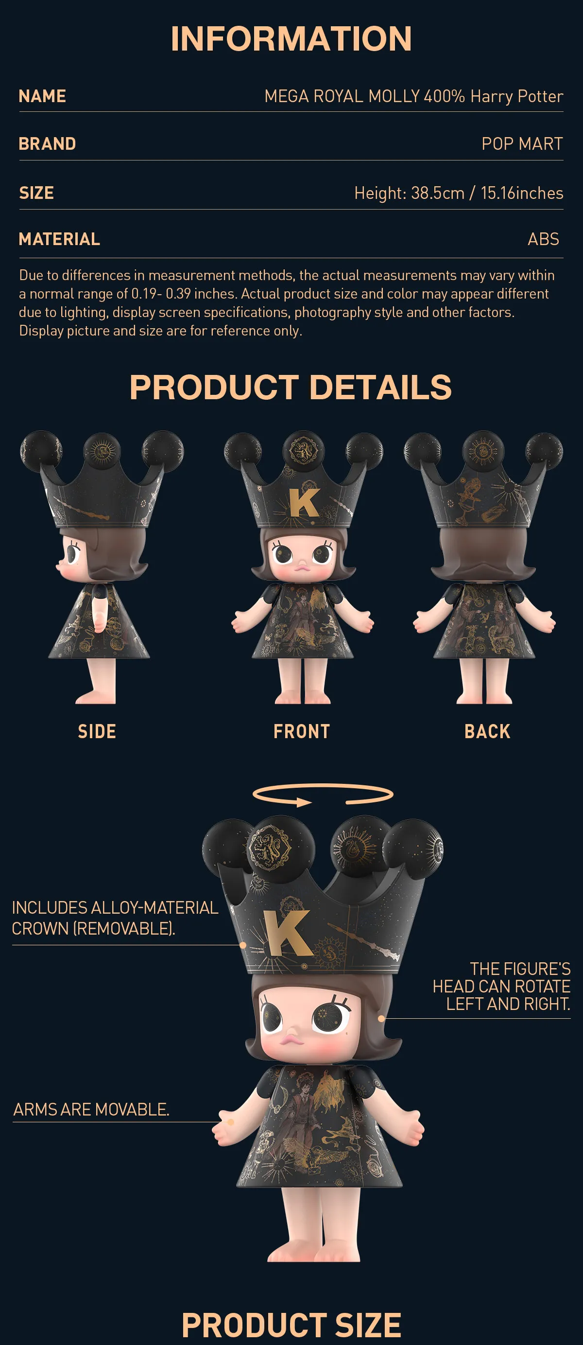 MEGA ROYAL MOLLY 400% Harry Potter - POP MART (United States)