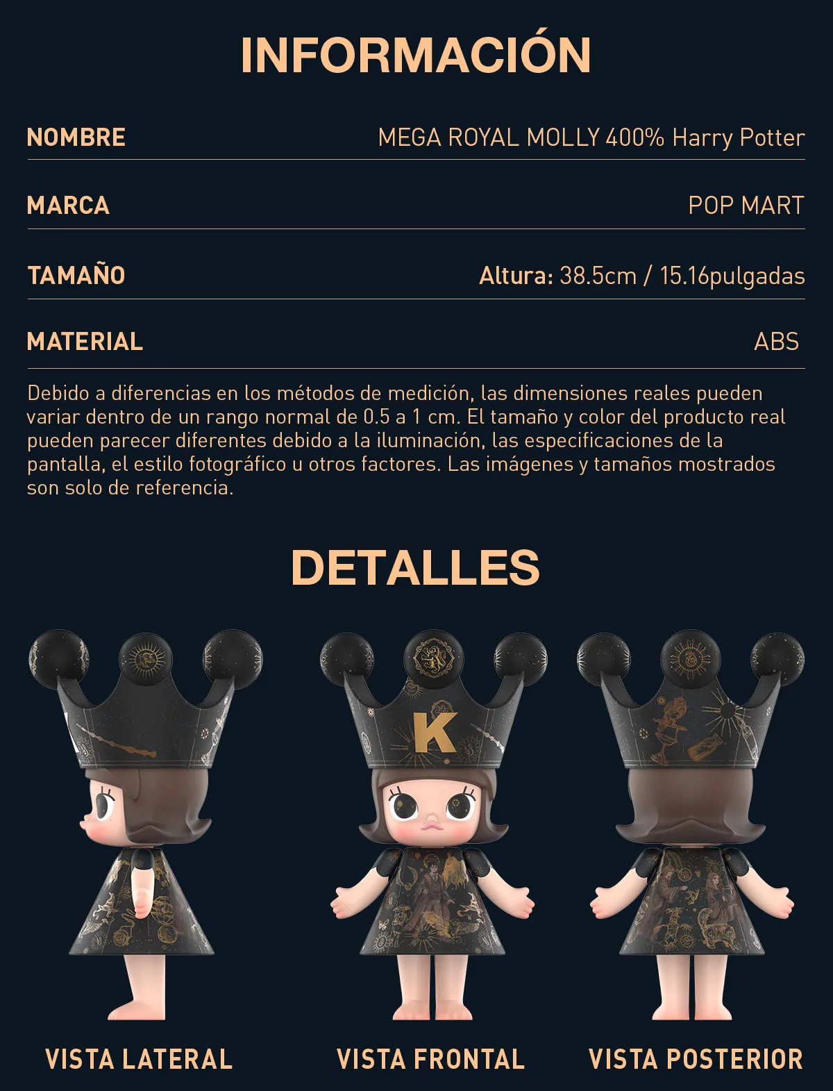 MEGA ROYAL MOLLY 400% Harry Potter - POP MART (Mexico)