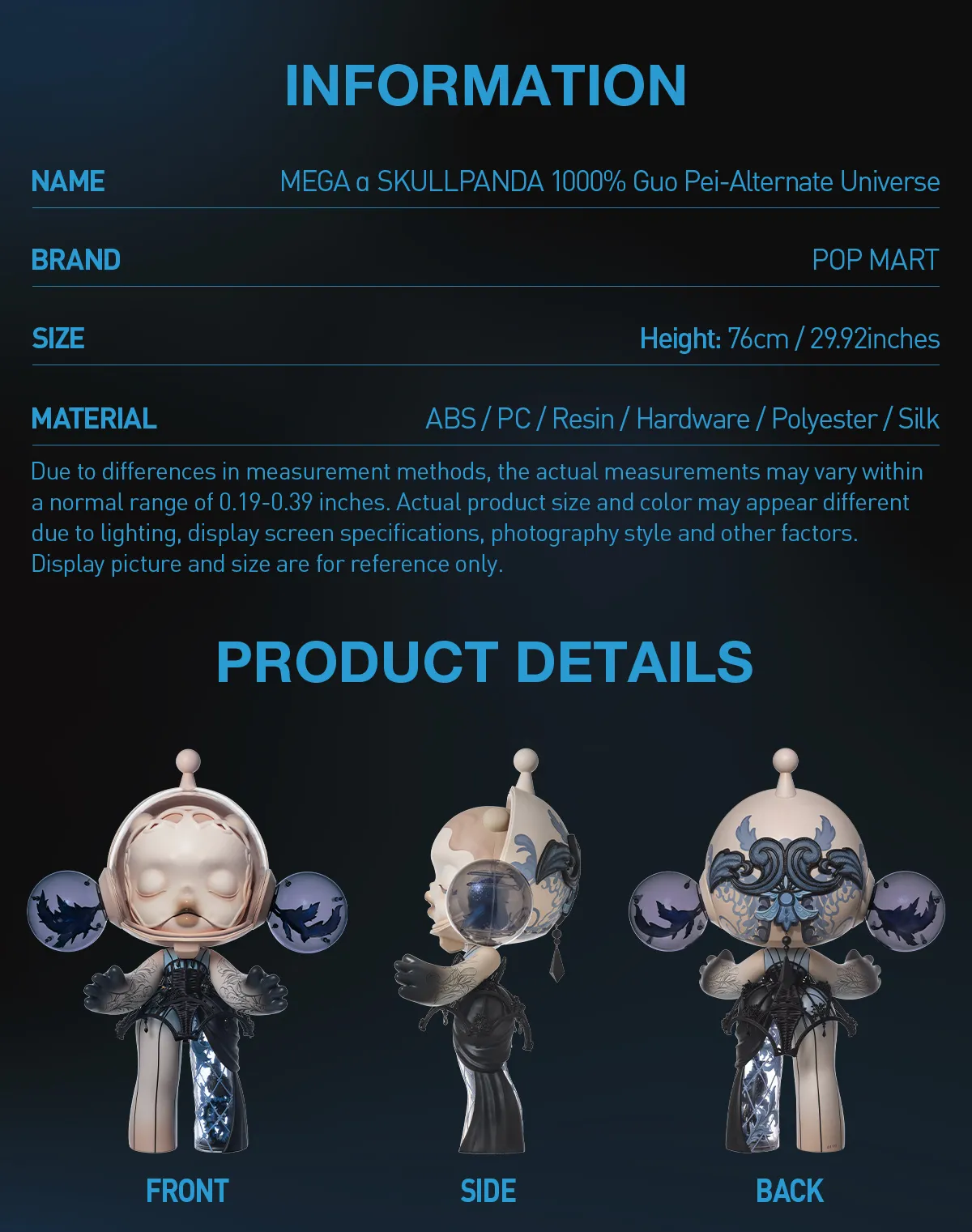 MEGA α SKULLPANDA 1000% Guo Pei-Alternate Universe - POP MART (United ...