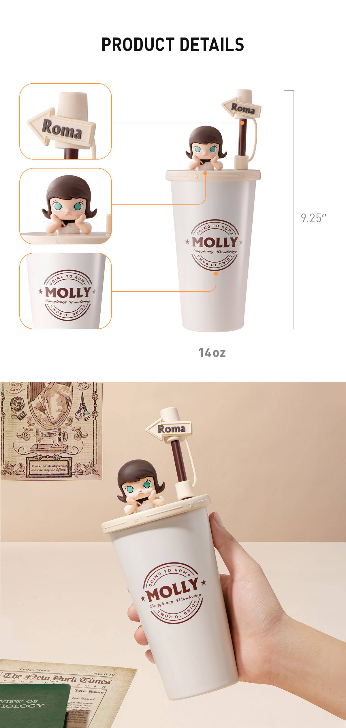 MOLLY Imaginary Wandering Series-Straw Cup - POP MART (United States)