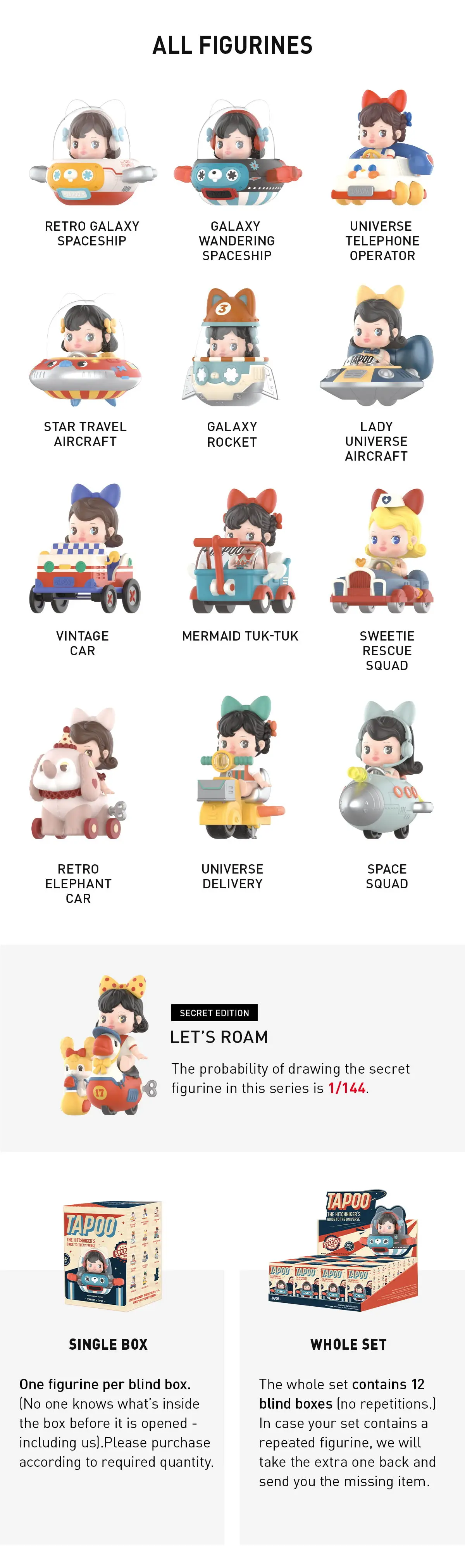 TAPOO Space Travel Series - Blind Box - POP MART (Mexico)